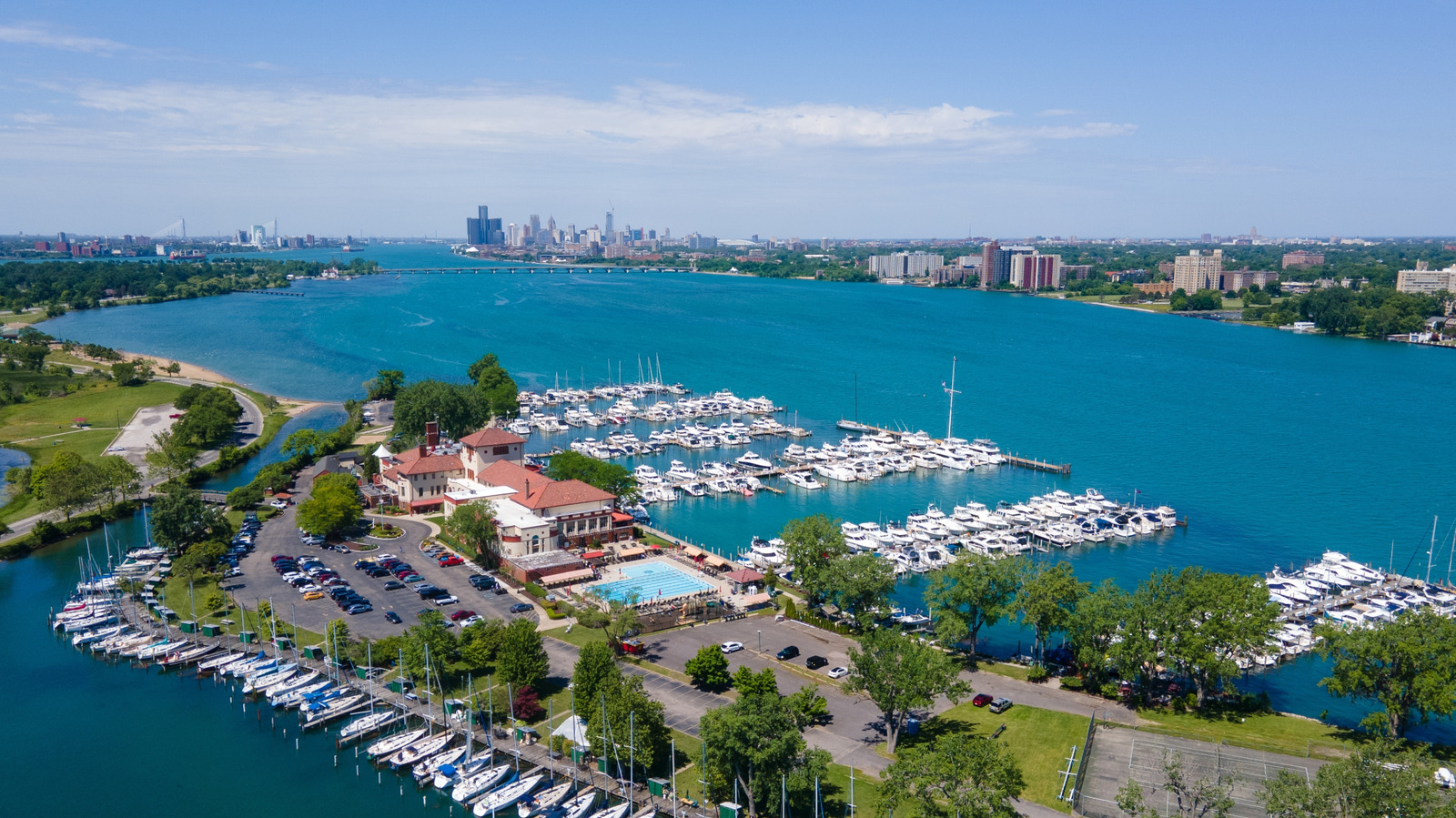 Situated Along The Detroit River Is Michigan's Waterfront Neighborhood ...