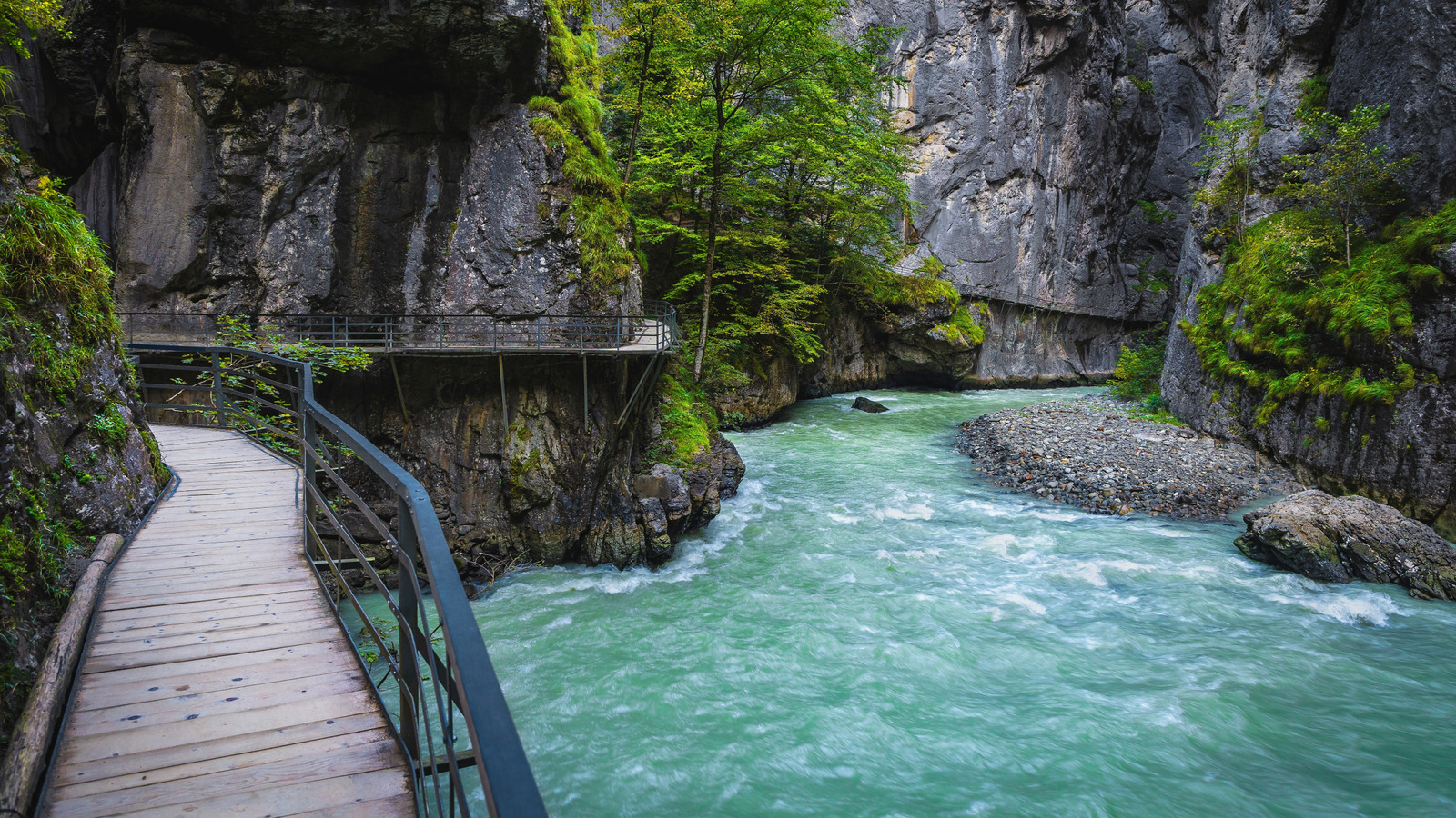 Switzerland's Hidden River Gorge Canyon Soars Above Blue Waters With An ...