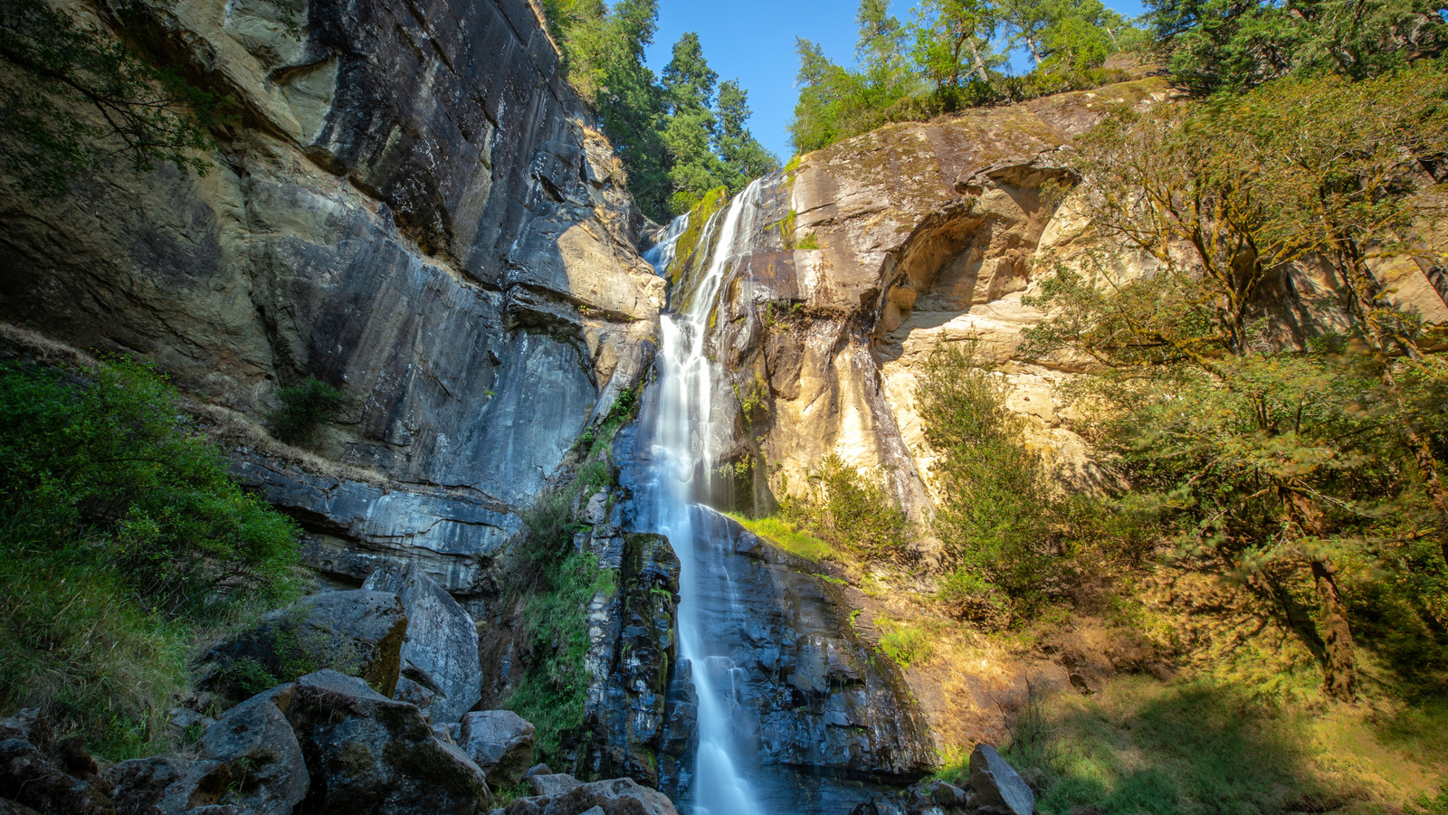 The Oregon Coast's Twin Golden And Silver Falls Are Hidden Inside A ...